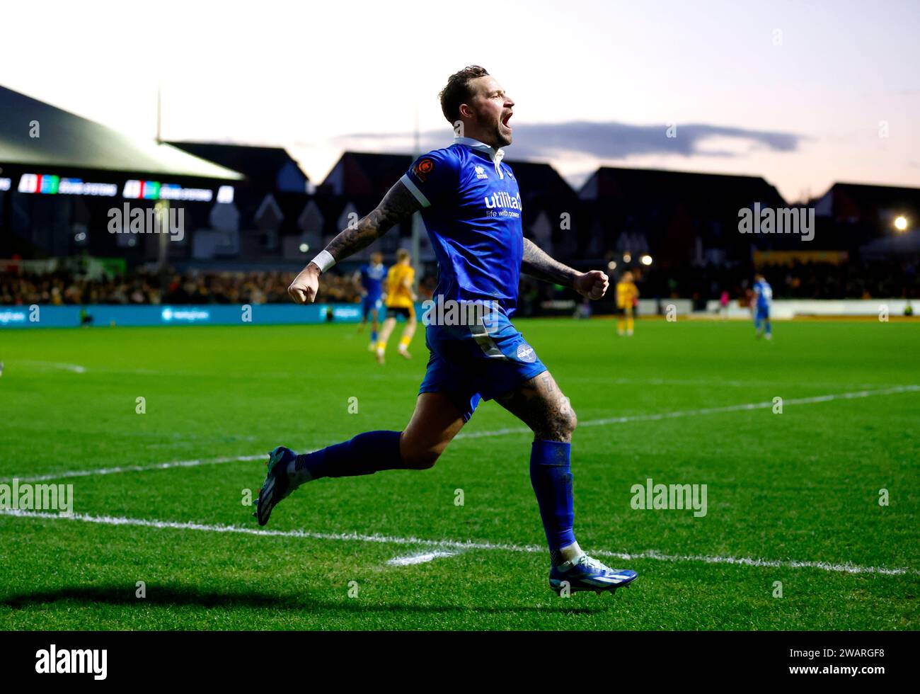 Eastleigh's Chris Maguire celebrates after scoring their side's first ...