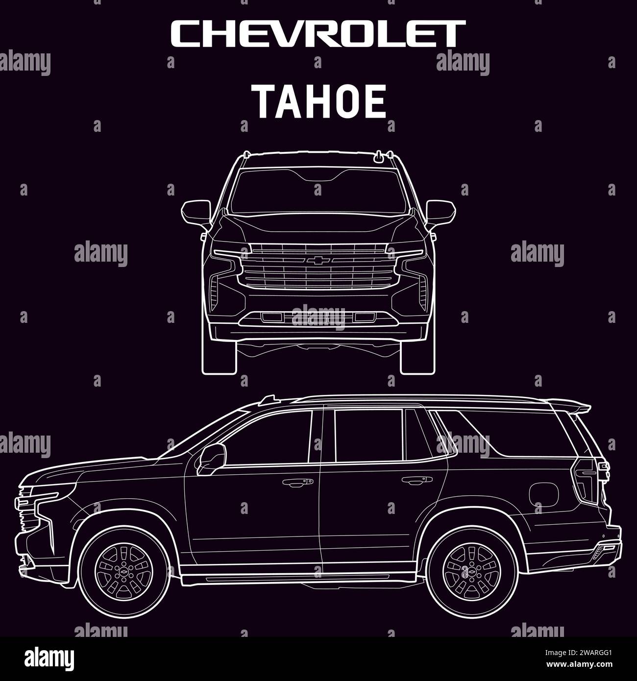 Chevrolet Tahoe car blueprint Stock Vector Image & Art - Alamy