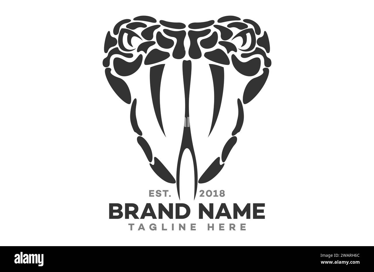 Modern logo of an angry snake. Vector illustration Stock Vector Image ...