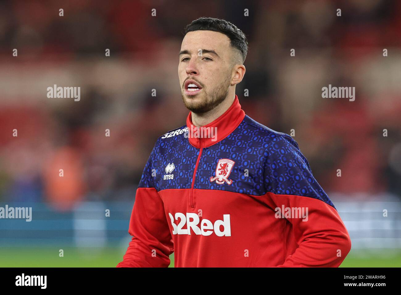 Sam Greenwood of Middlesbrough during the pre-game warm up ahead of the ...