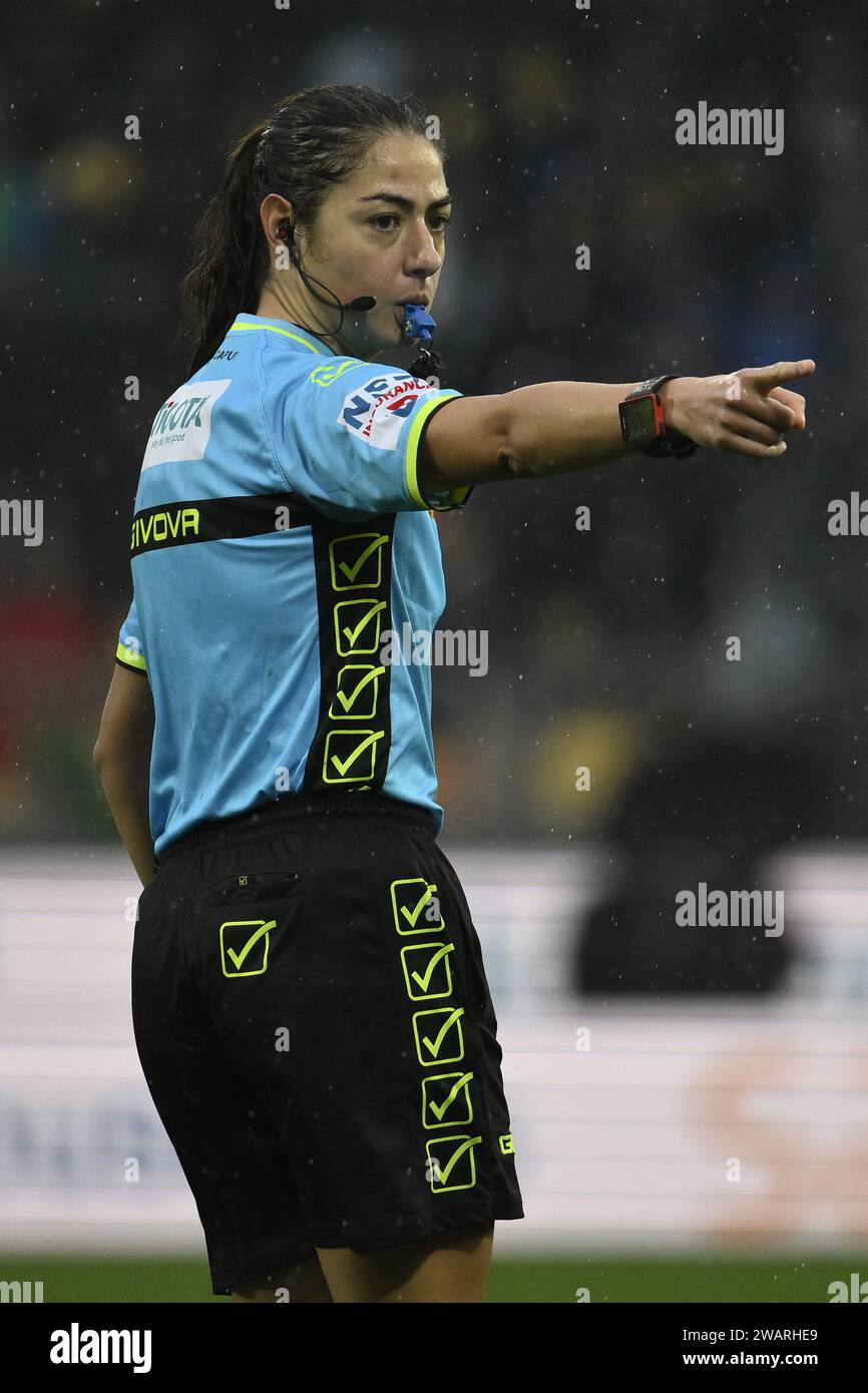 Frosinone, Italy. 06th Jan, 2024. Referee Maria Sole Ferrieri Caputi ...