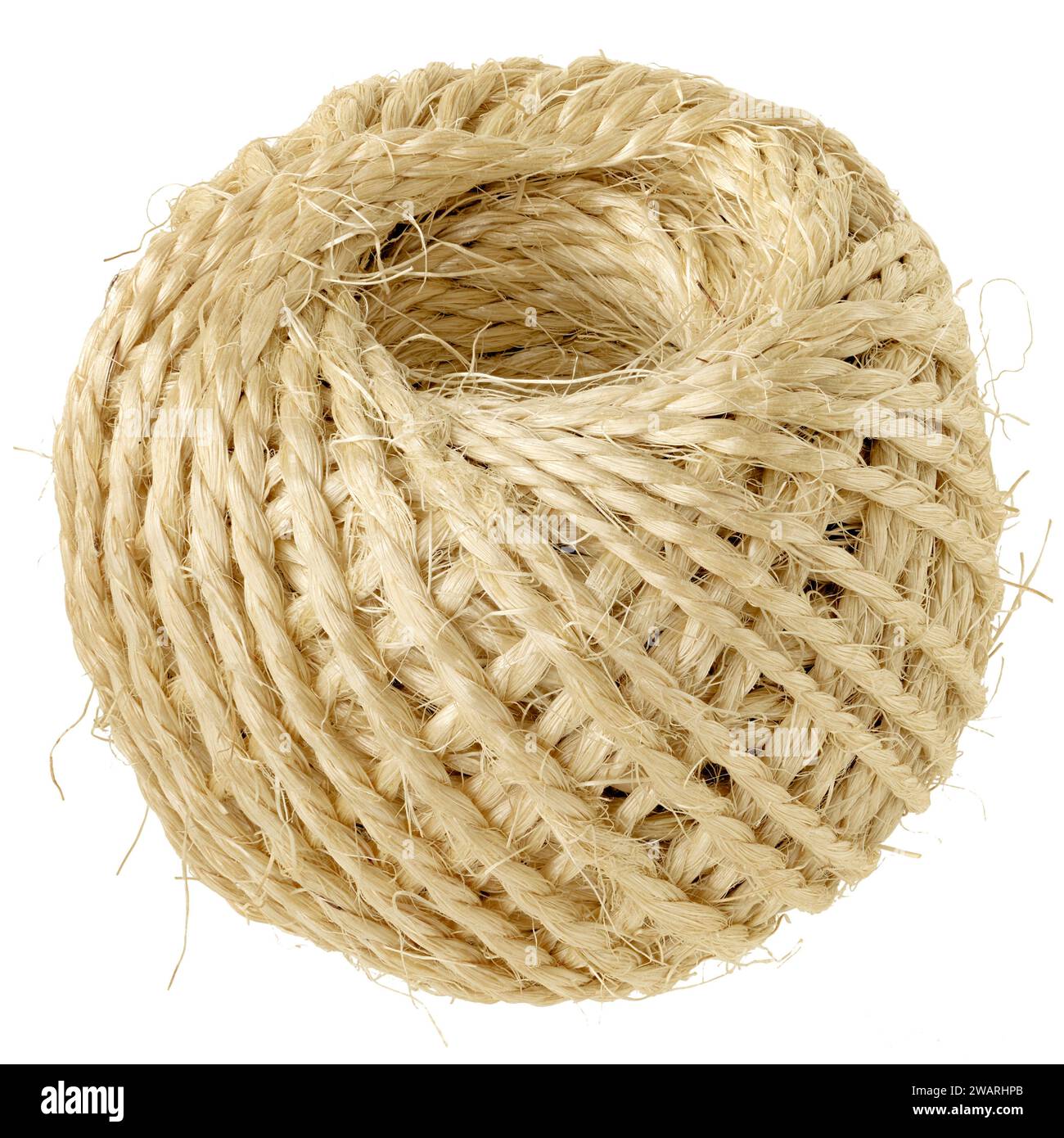 Ball of thick rough rope, isolated on white background Stock Photo - Alamy