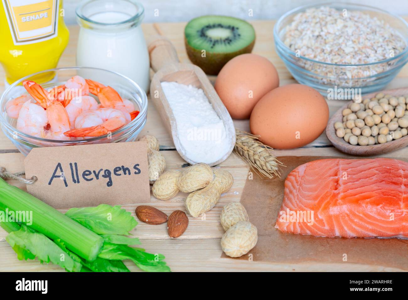 Composition with common food allergens including egg, milk, soya ...