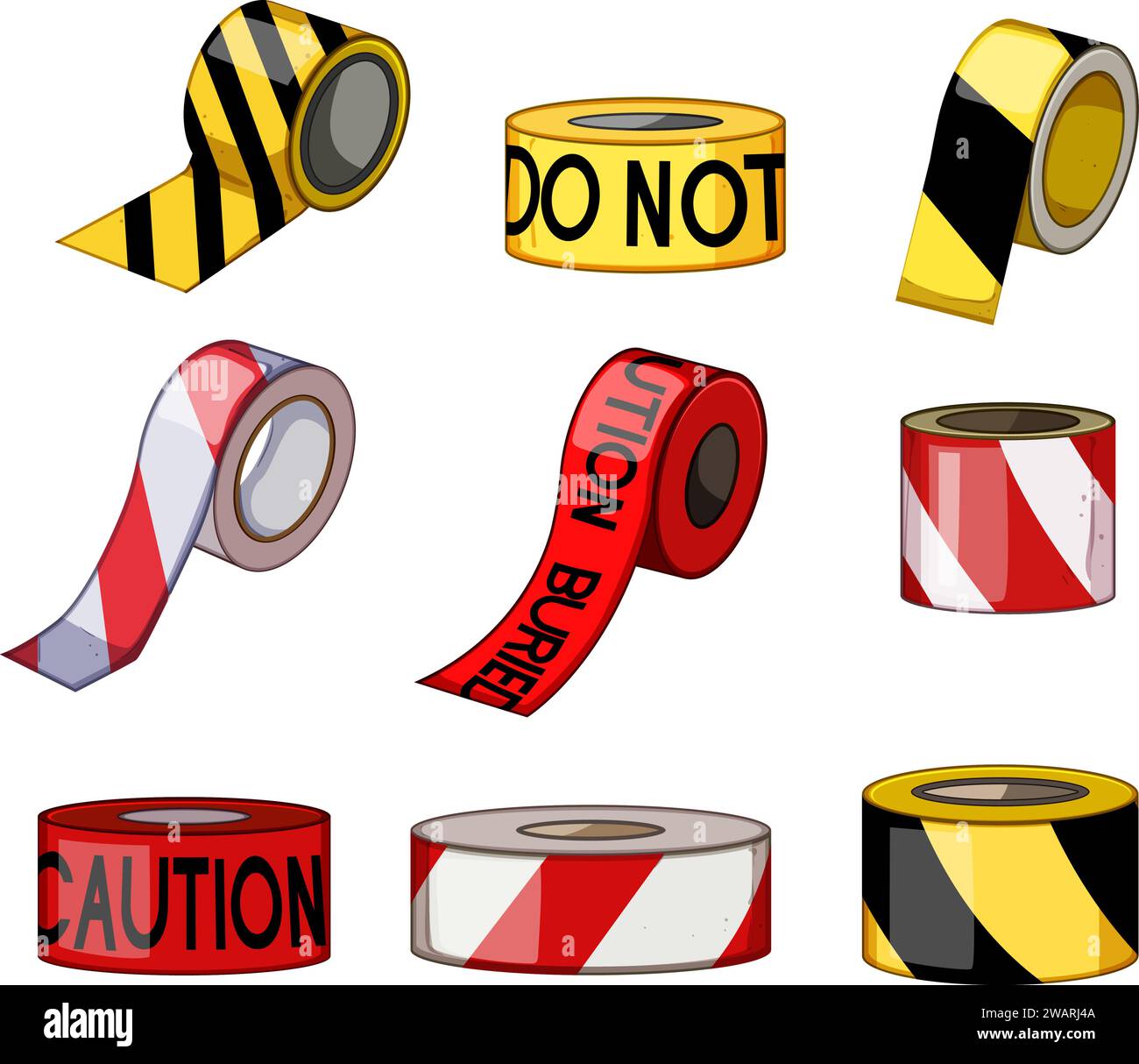 danger tape set cartoon vector illustration Stock Vector Image & Art ...