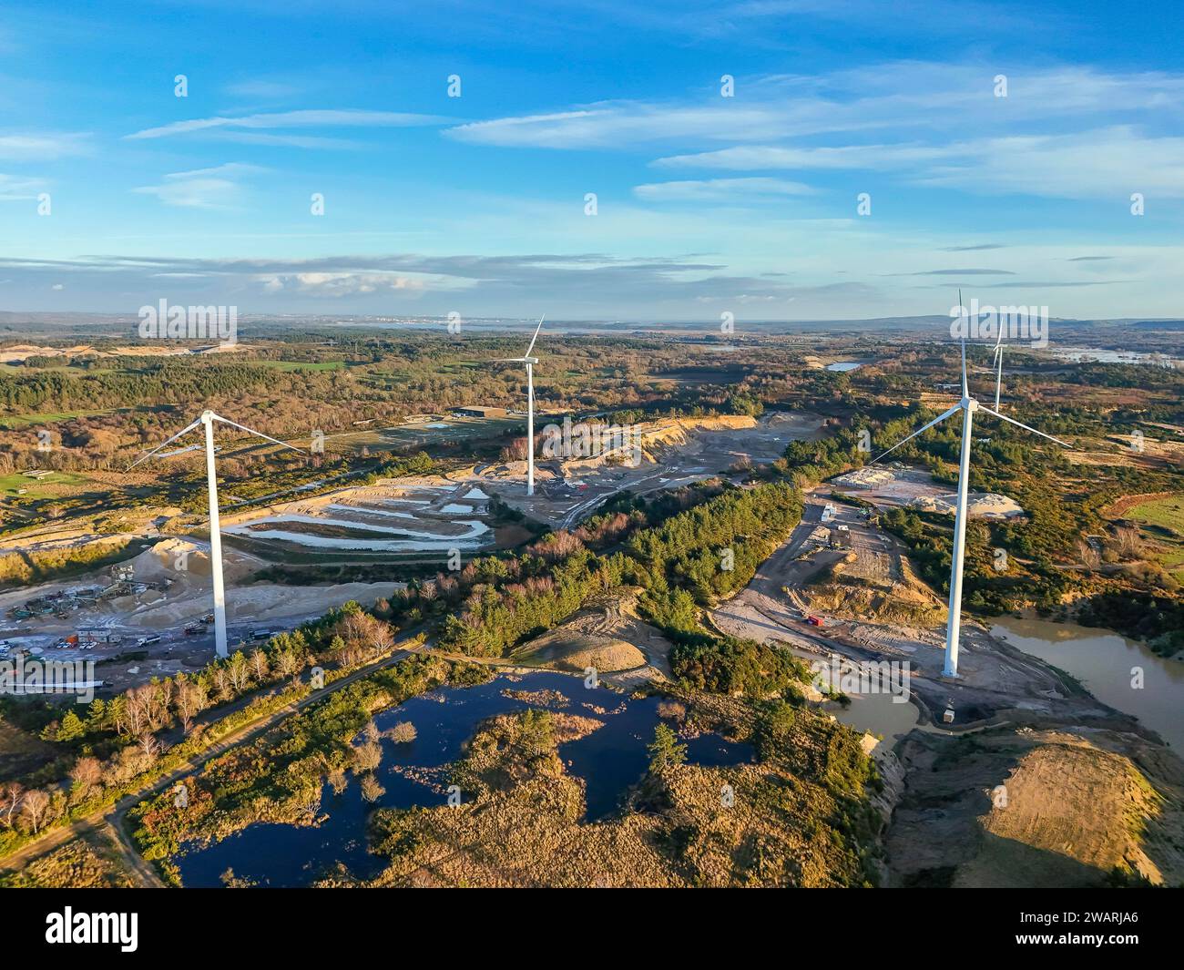 Wareham, Dorset, UK. 6th January 2023. UK Weather: Aerial view of the ...