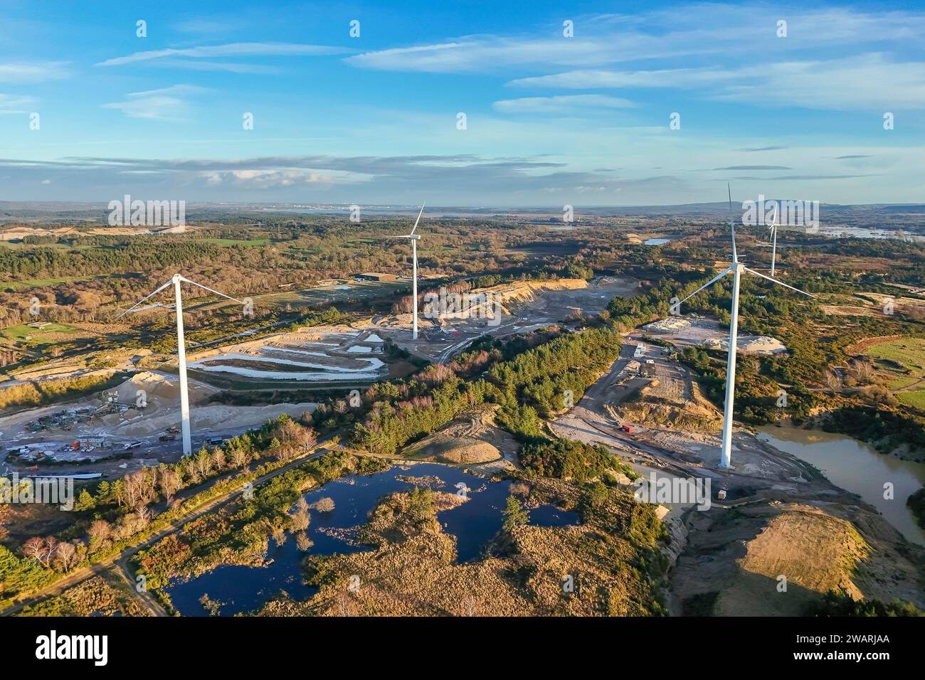 Wareham, Dorset, UK. 6th January 2023. UK Weather: Aerial view of the ...