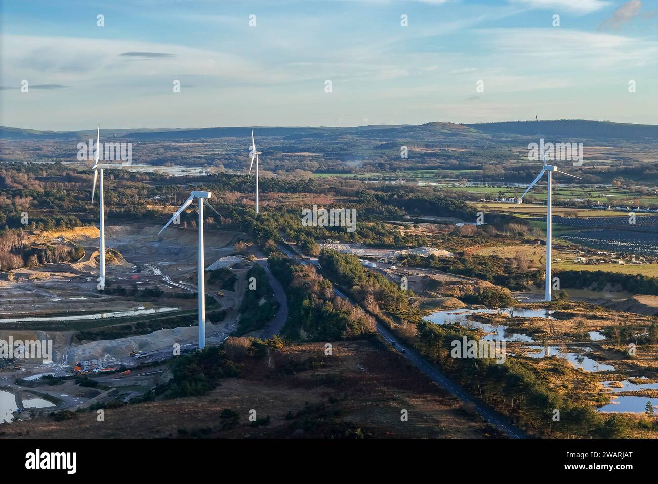 Wareham, Dorset, UK. 6th January 2023. UK Weather: Aerial view of the ...