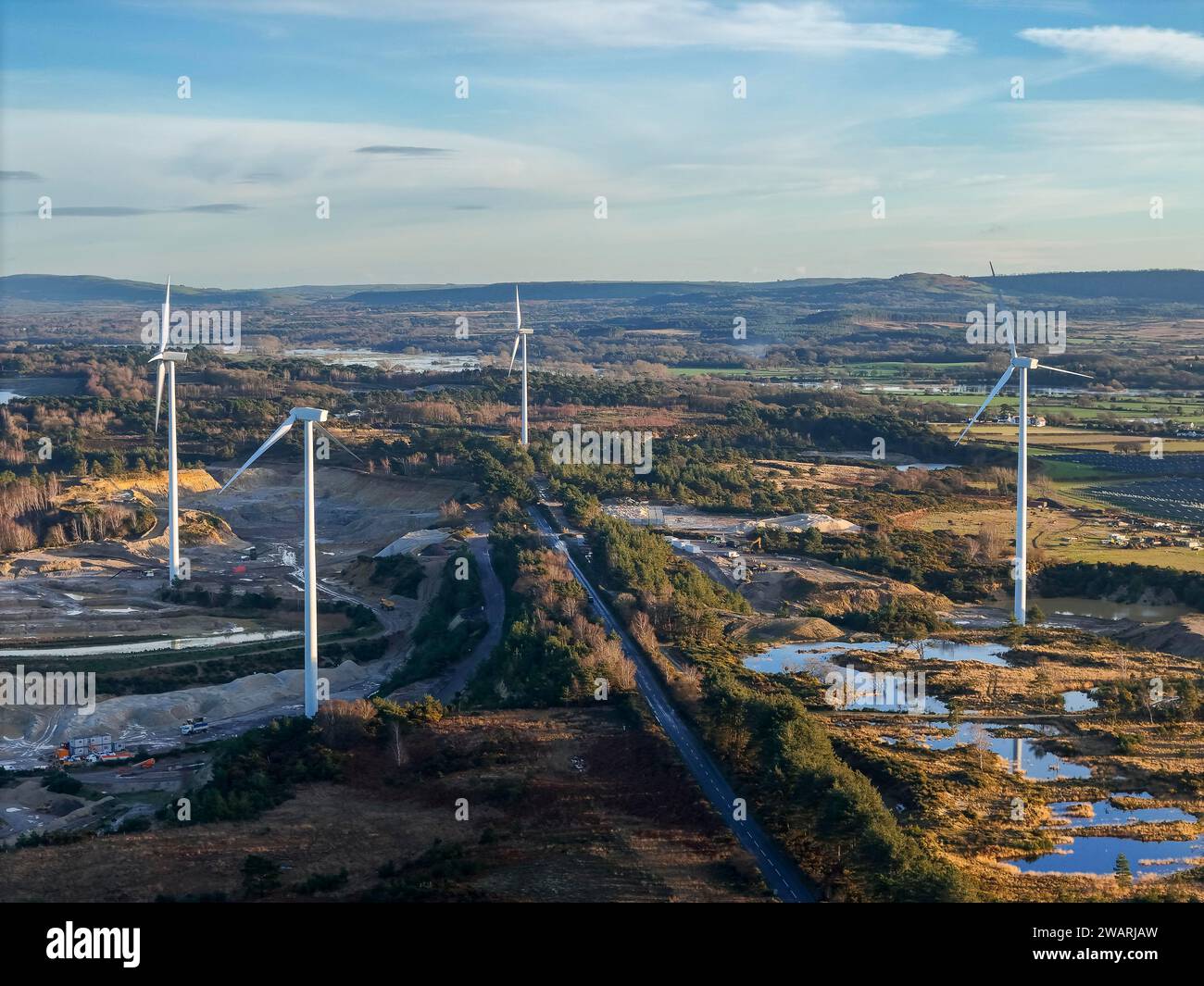 Wareham, Dorset, UK. 6th January 2023. UK Weather: Aerial view of the ...