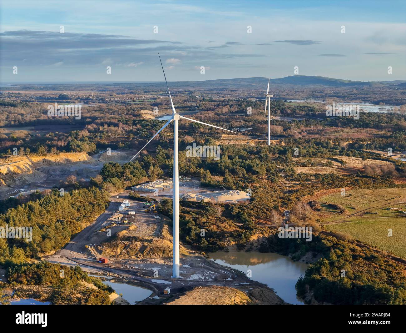 Wareham, Dorset, UK. 6th January 2023. UK Weather: Aerial view of the ...