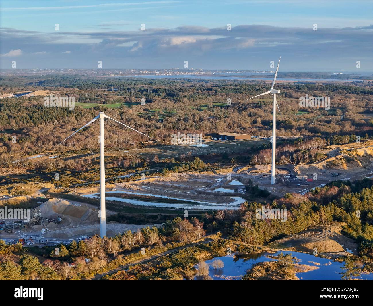 Wareham, Dorset, UK. 6th January 2023. UK Weather: Aerial view of the ...