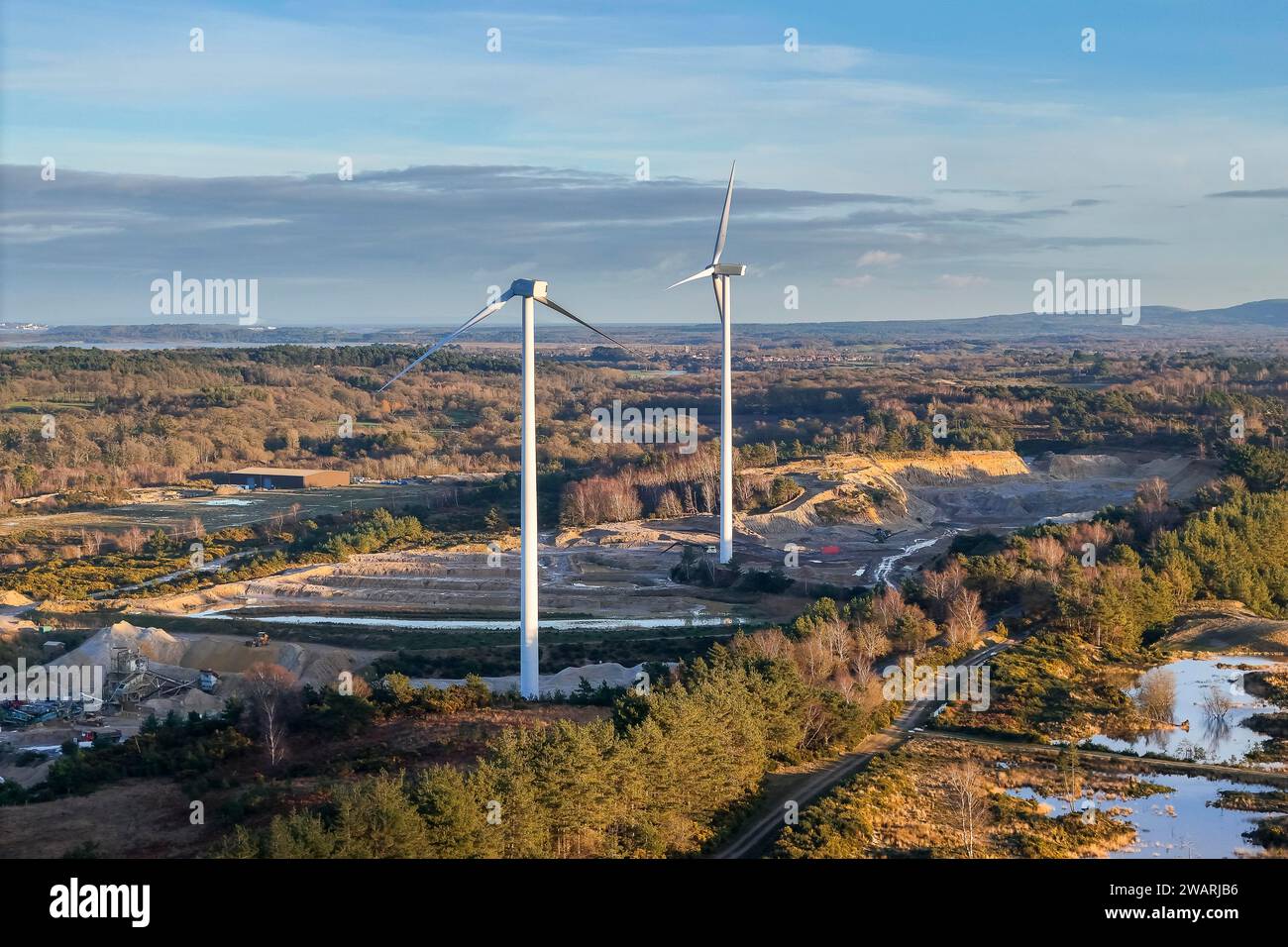 Wareham, Dorset, UK. 6th January 2023. UK Weather: Aerial view of the ...