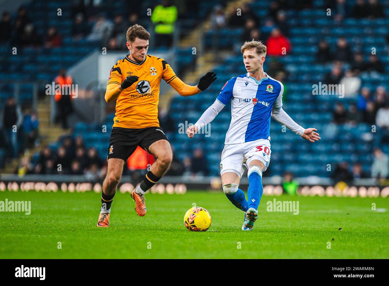 Blackburn on Saturday 6th January 2024. Blackburn Rover's Jake Garrett ...