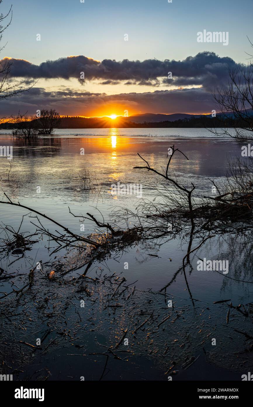 Flooding on the River Severn Floodplain, south of Worcester, during ...