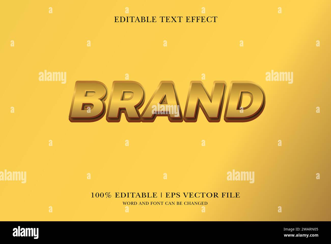 Brand Editable text Effect with 3d vector design Stock Vector Image ...