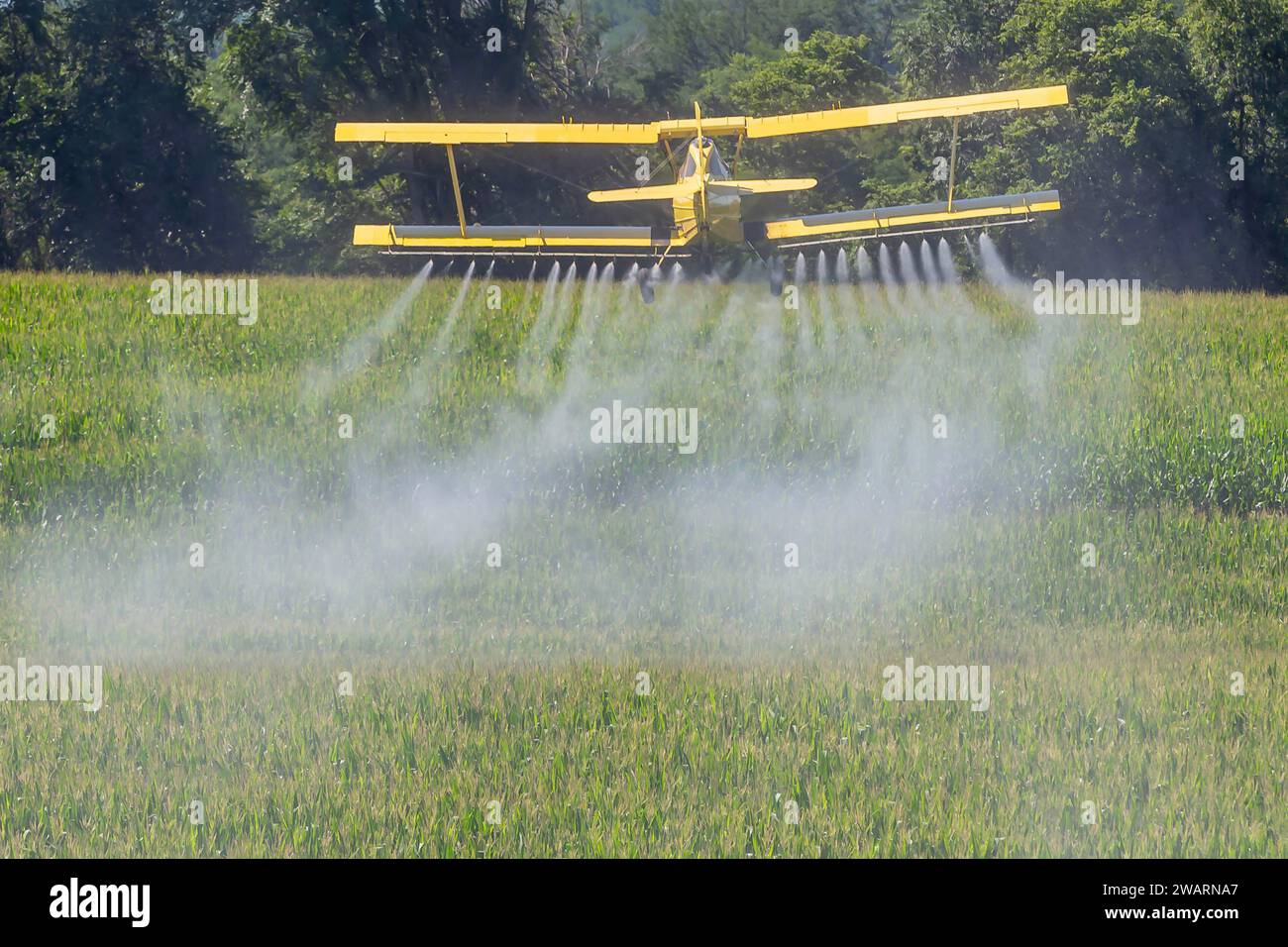 Ia, USA. 30th July, 2015. Low-flying crop duster combats pests ...