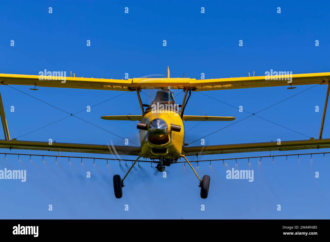 Ia, USA. 30th July, 2015. Low-flying crop duster combats pests ...