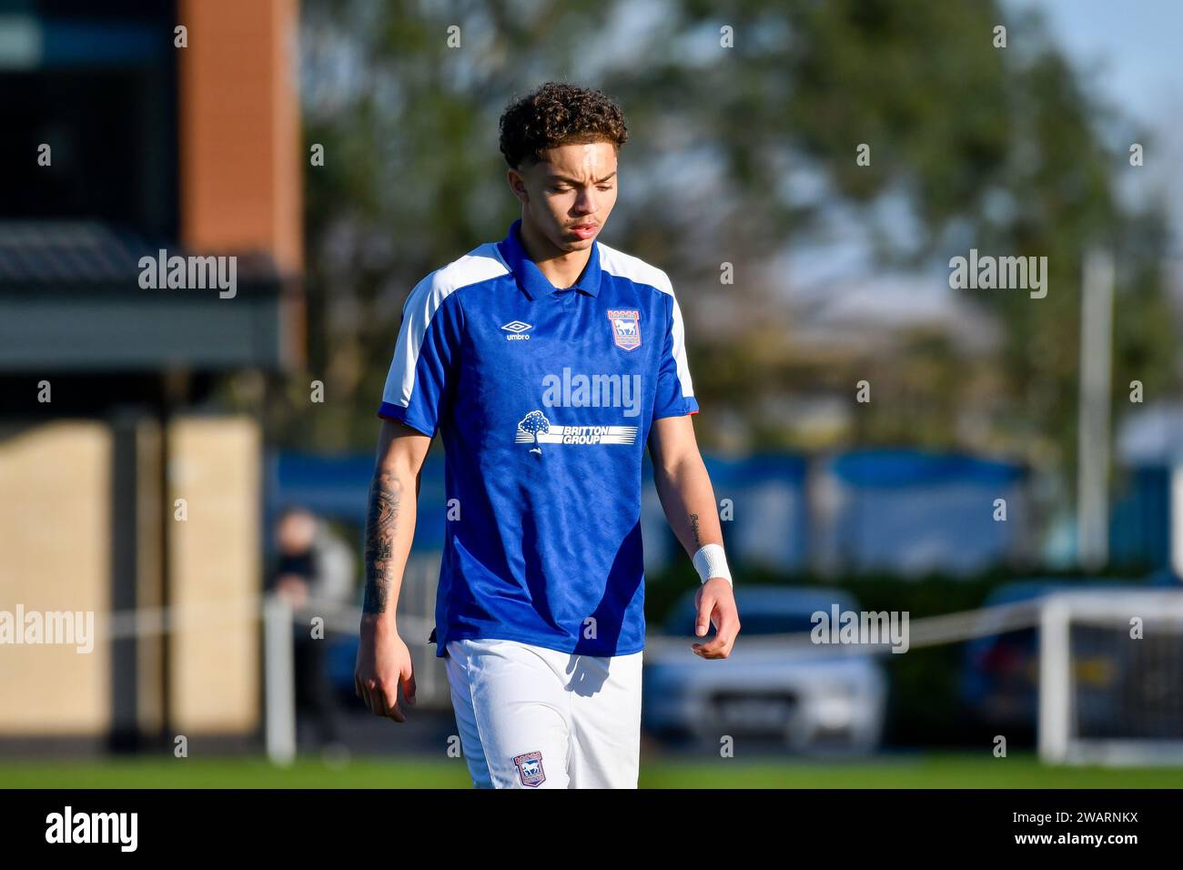 Landore, Swansea, Wales. 6 January 2024. Henry Curtis of Ipswich Town ...
