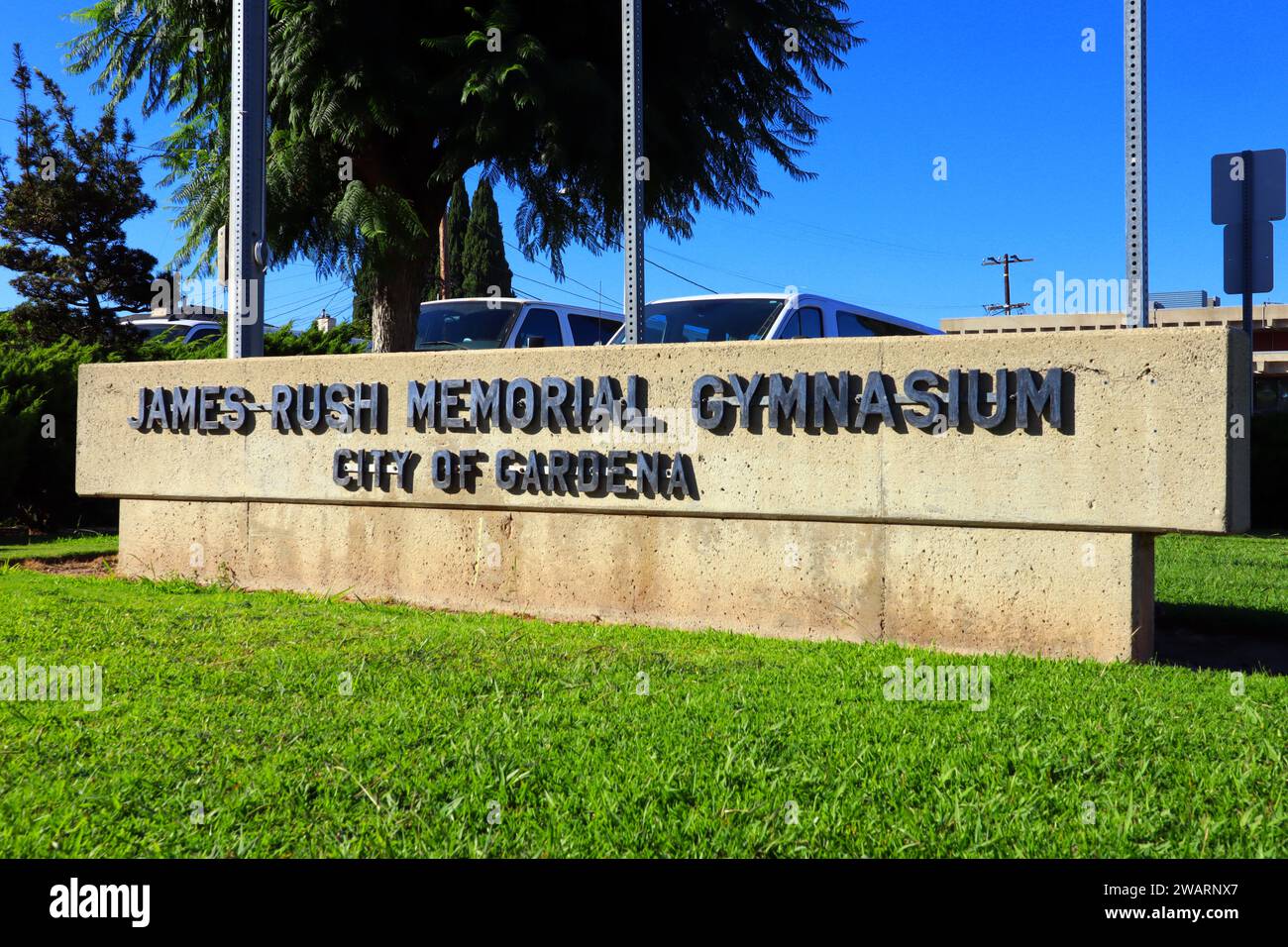 Gardena, California: City of GARDENA James Rush Memorial Gymnasium sign ...