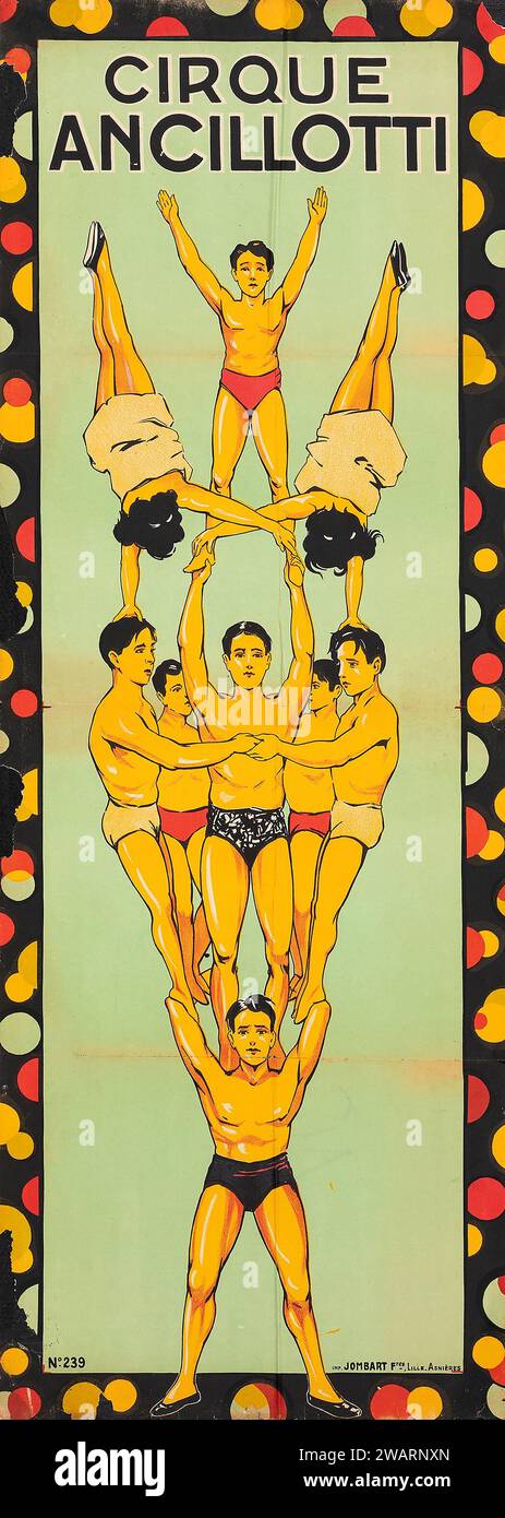 Cirque Ancillotti (c. 1920s) Vintage French Circus Poster Stock Photo ...