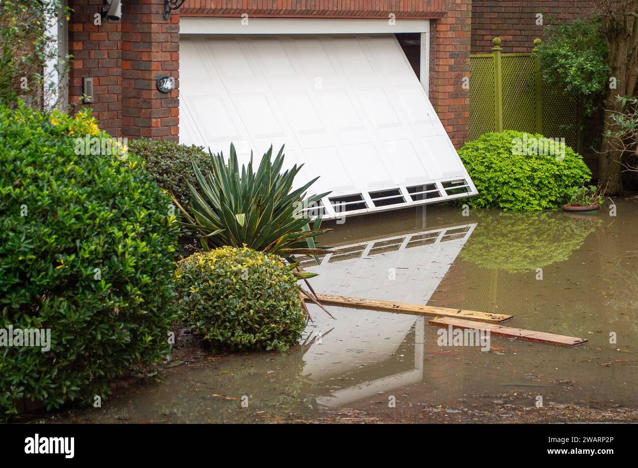 Old Windsor, UK. 6th January, 2024. Building works are flooded out on a ...