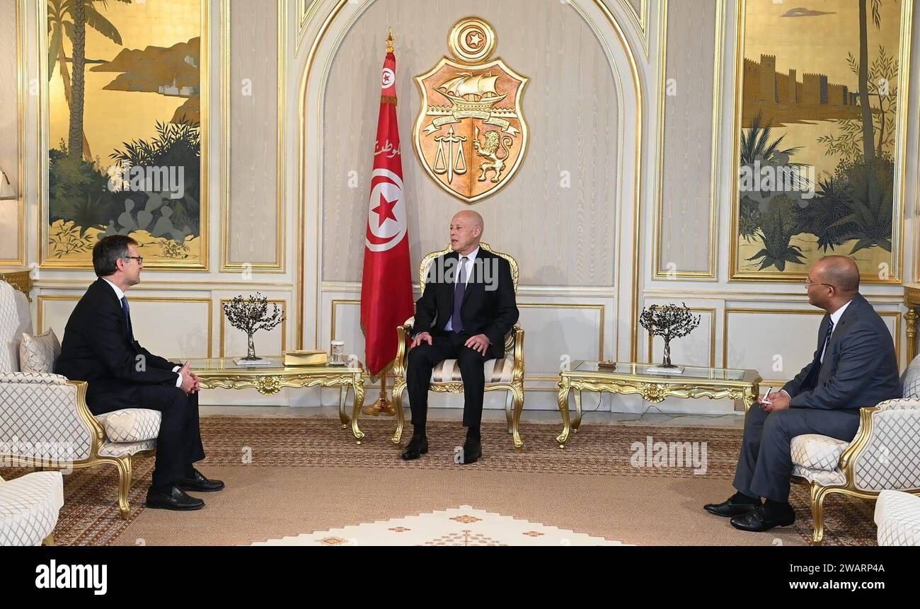 Tunisian President Kais Saied receives the Ambassador of the Italian ...