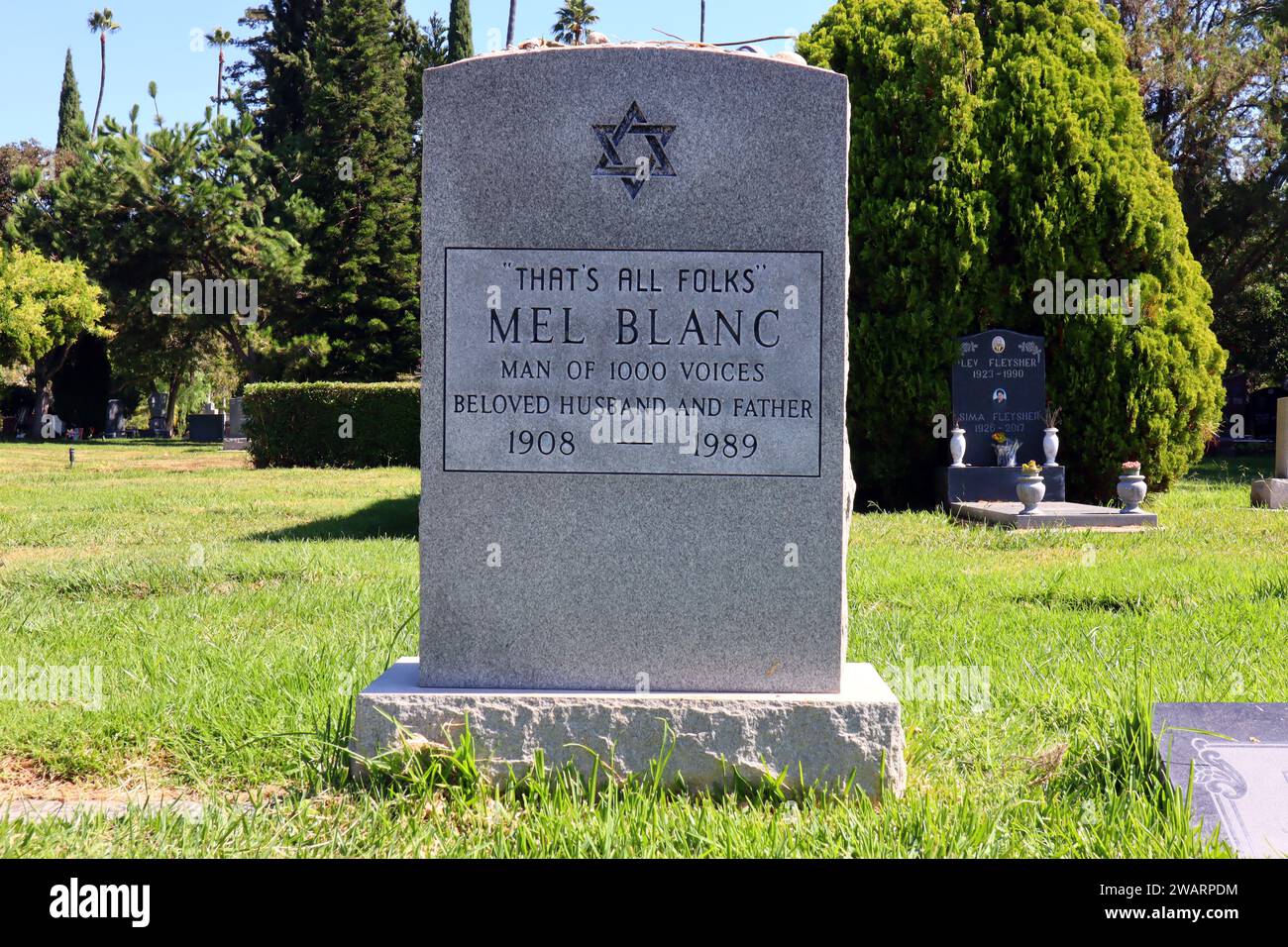 Los Angeles, California: MEL BLANC grave at Hollywood Forever Cemetery located at 6000 Santa ...