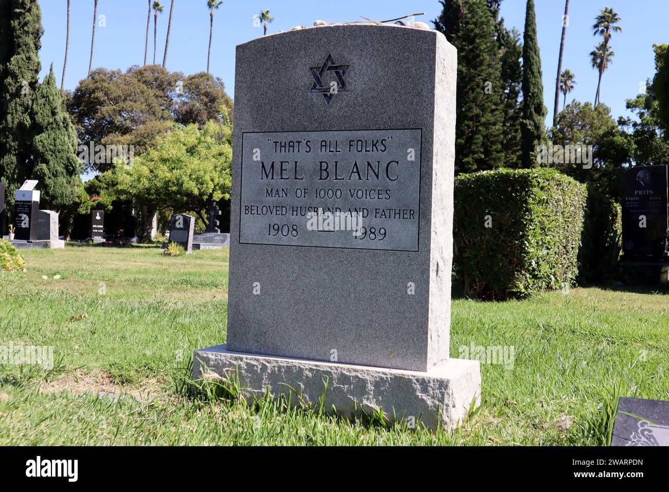Los Angeles, California: MEL BLANC grave at Hollywood Forever Cemetery located at 6000 Santa ...