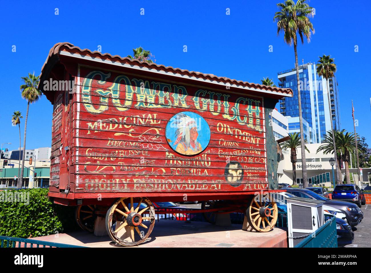 Los Angeles, California: Gower Gulch, vintage western medicine show ...