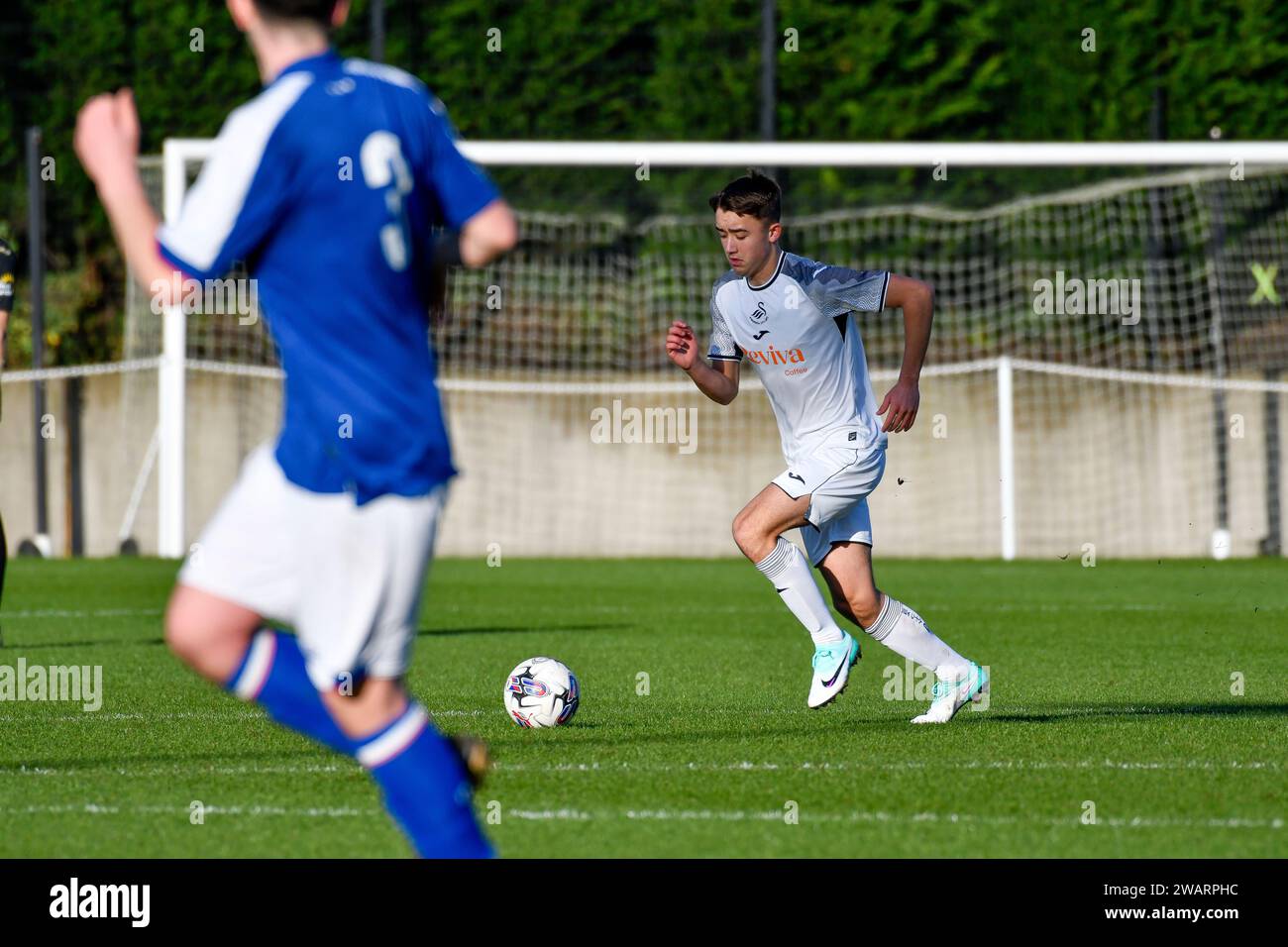 Landore, Swansea, Wales. 6 January 2024. Iestyn Jones of Swansea City ...