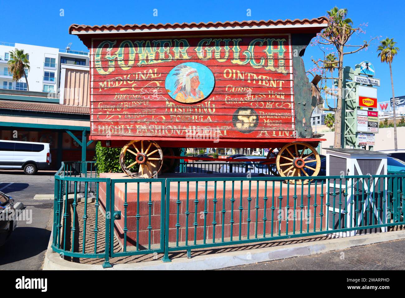 Los Angeles, California: Gower Gulch, vintage western medicine show ...