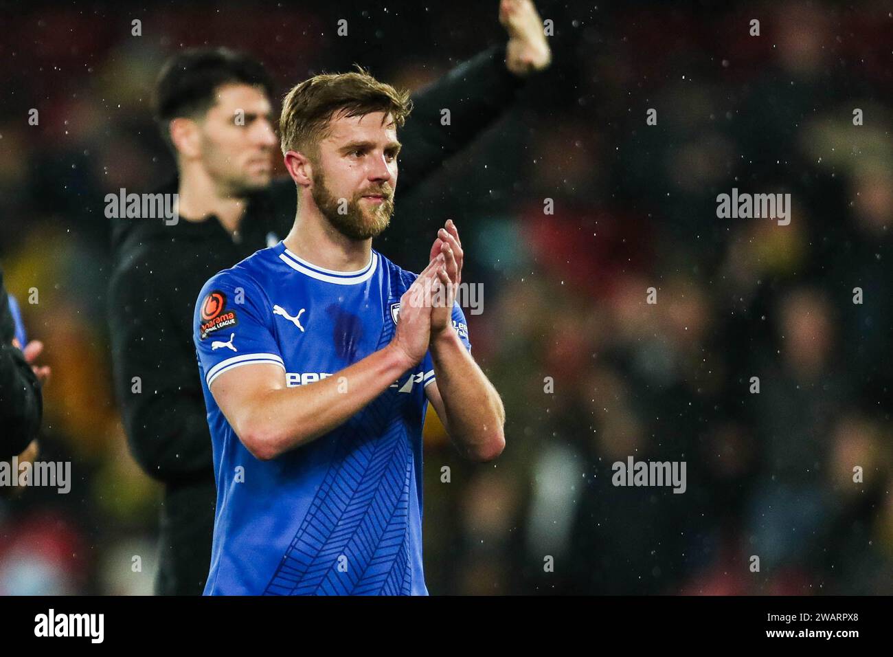 Chesterfield's Will Grigg after the final whistle of the Emirates FA ...