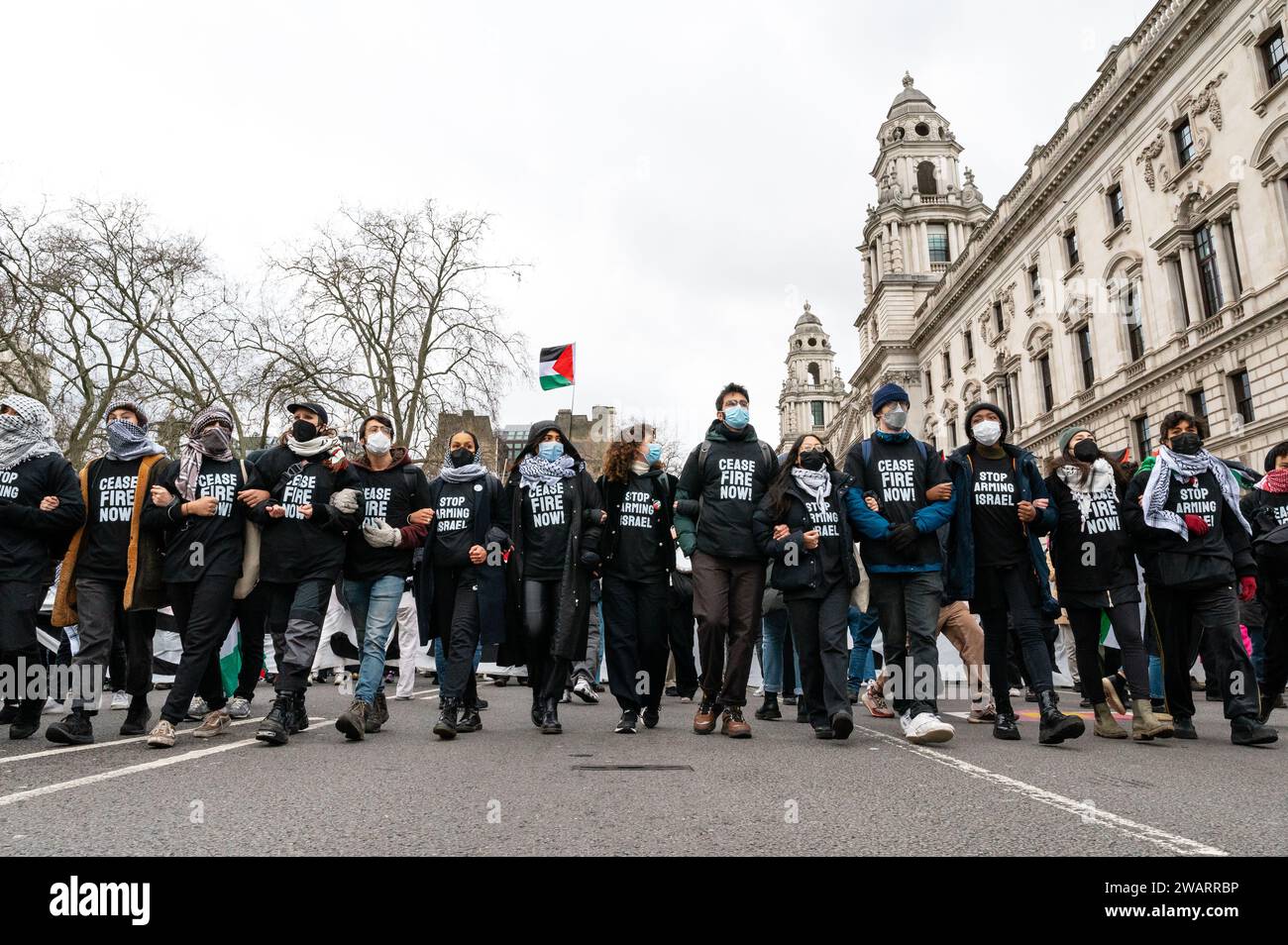 London, UK. 6 January 2024. Pro-Palestine protesters march to demand a ...