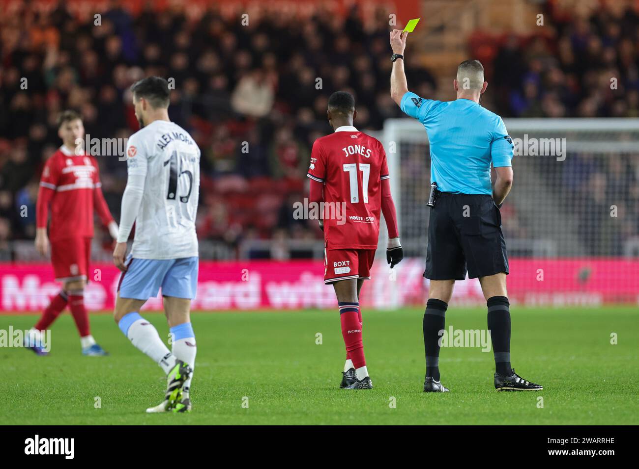 Middlesbrough, UK. 06th Jan, 2024. Isaiah Jones of Middlesbrough is ...