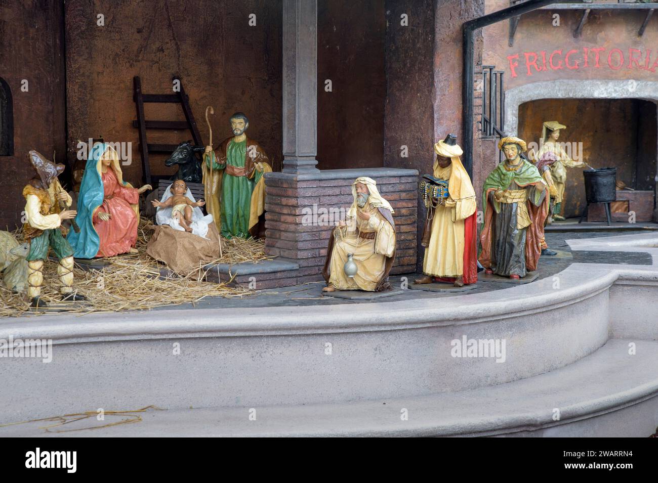 Rome, Italy. 6th Jan, 2024. The traditional Pinellian artistic nativity ...
