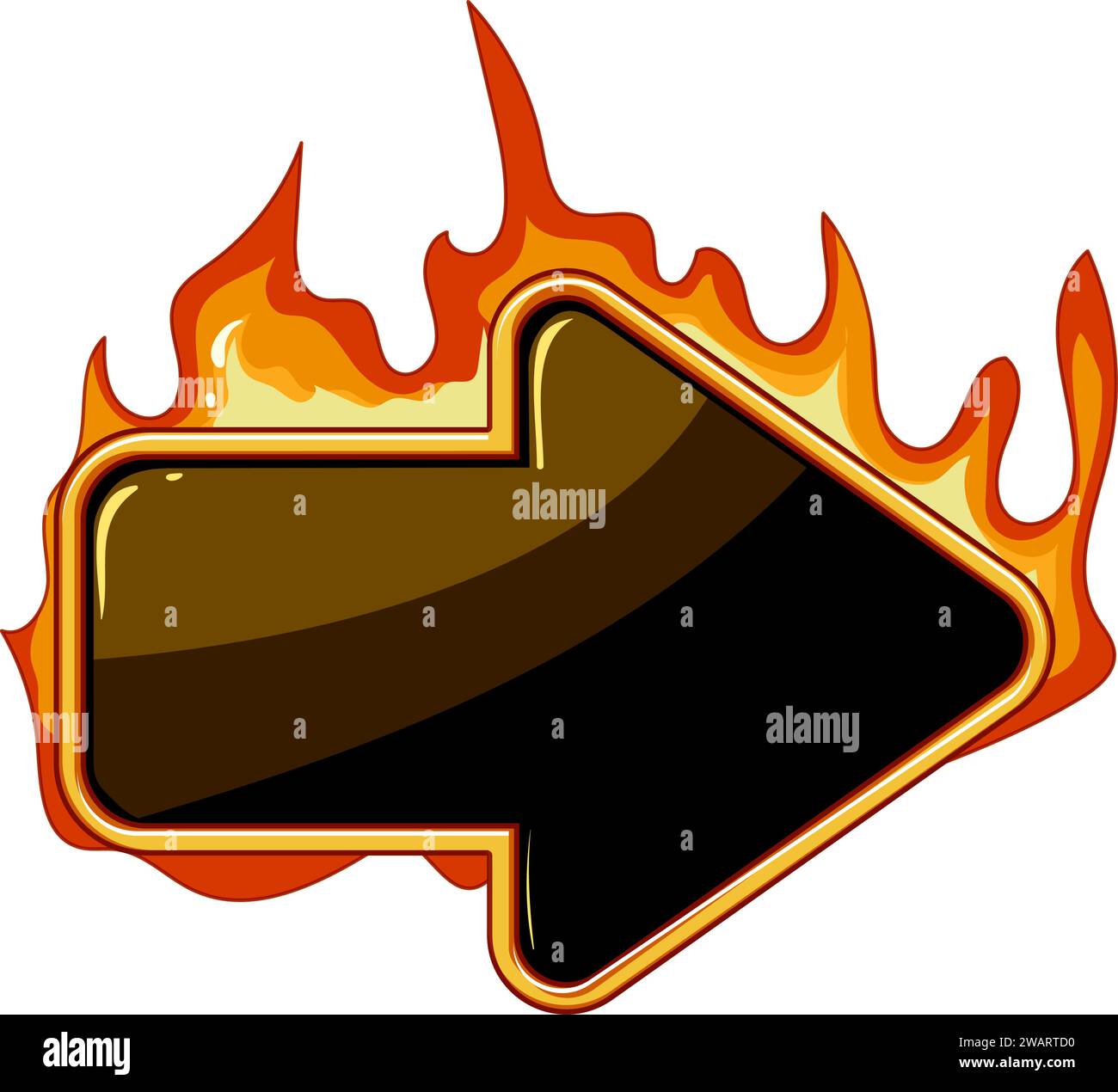 Gui Fire Game Button Cartoon Vector Illustration Stock Vector Image