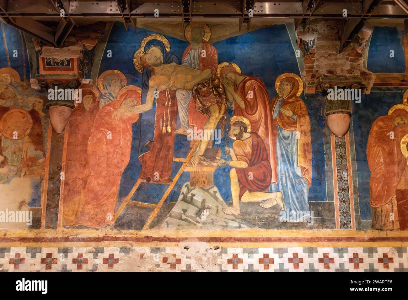 SIENA, ITALY - SEPTEMBER 23, 2023 - Famous fresco of Christ, in the ...