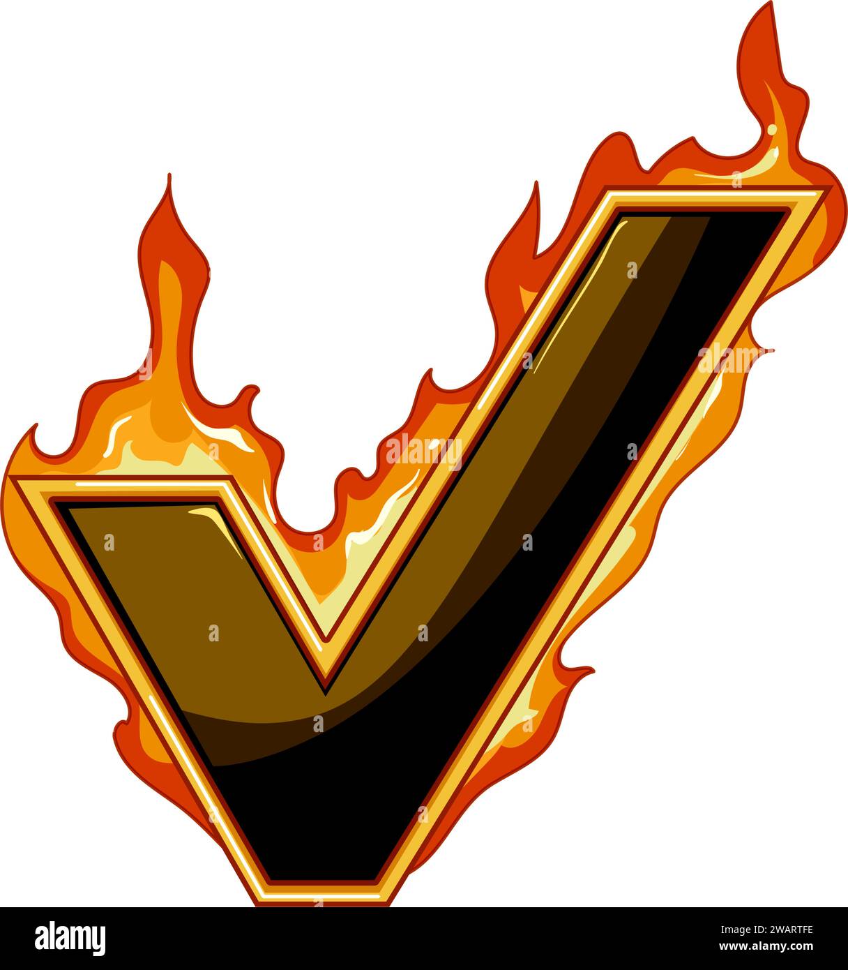 menu fire game button cartoon vector illustration Stock Vector Image ...