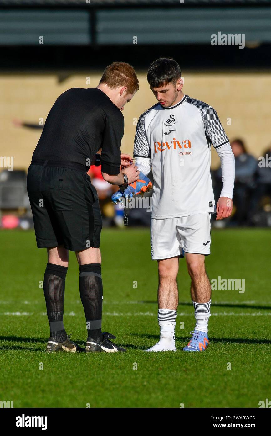 Landore, Swansea, Wales. 6 January 2024. Match Referee Ollie Taylor ...