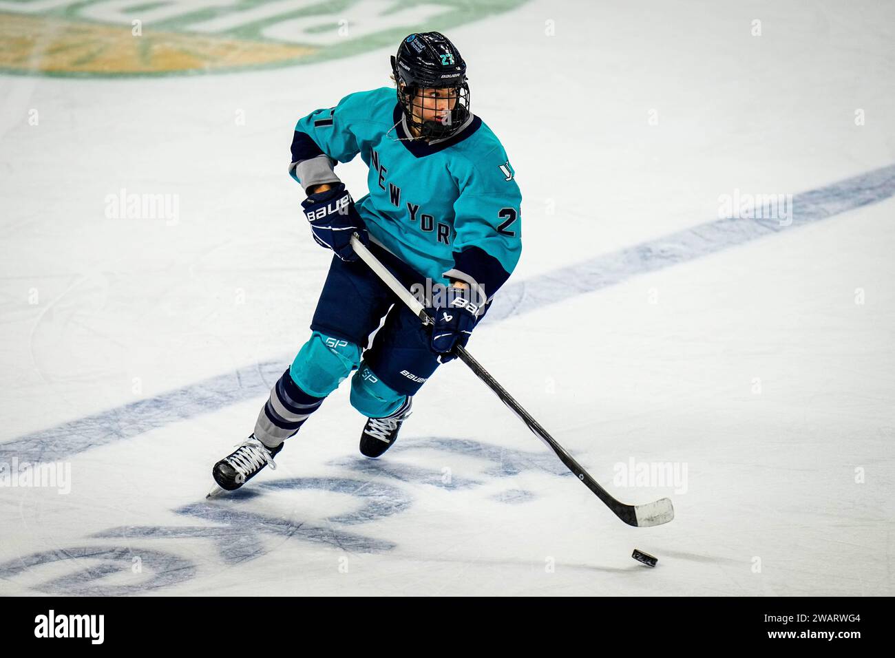 Bridgeport, CT, USA. 5th Jan, 2024. New York forward Jade Downie-Landry ...