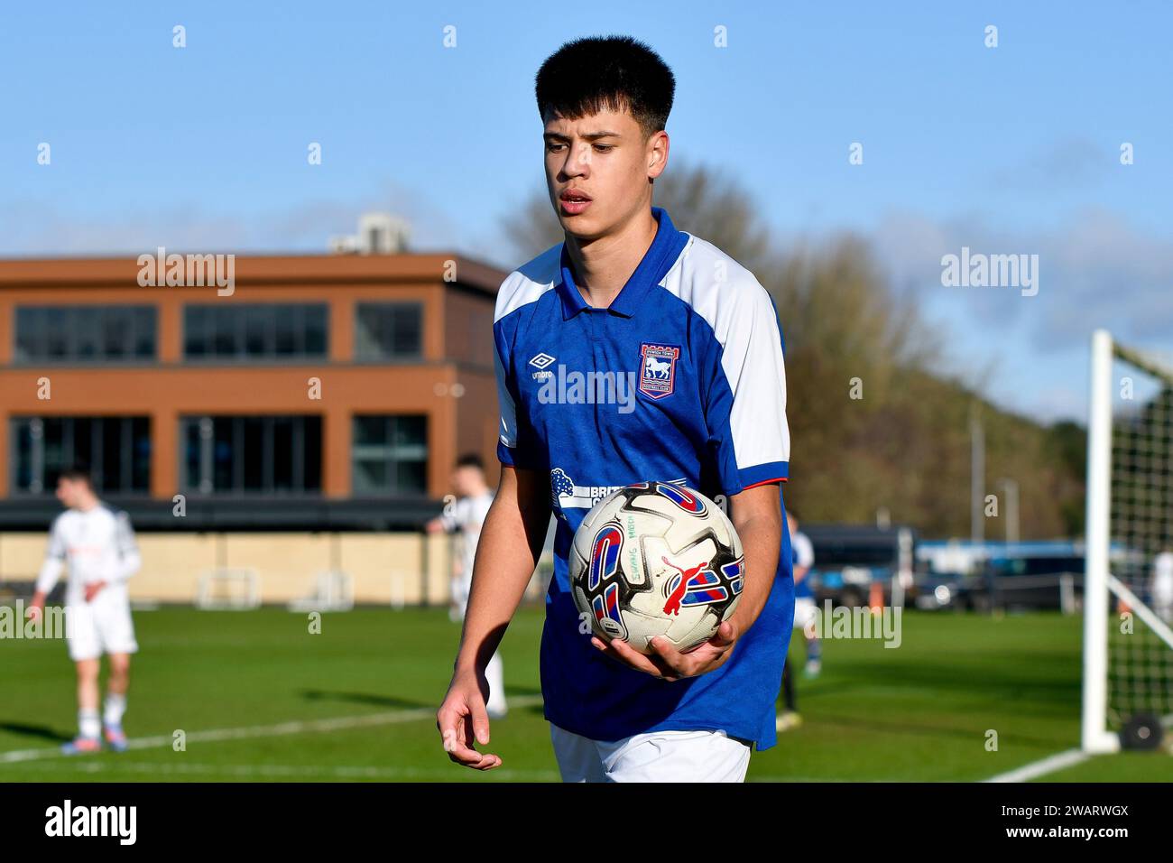 Landore, Swansea, Wales. 6 January 2024. Ashton Boswell of Ipswich Town ...