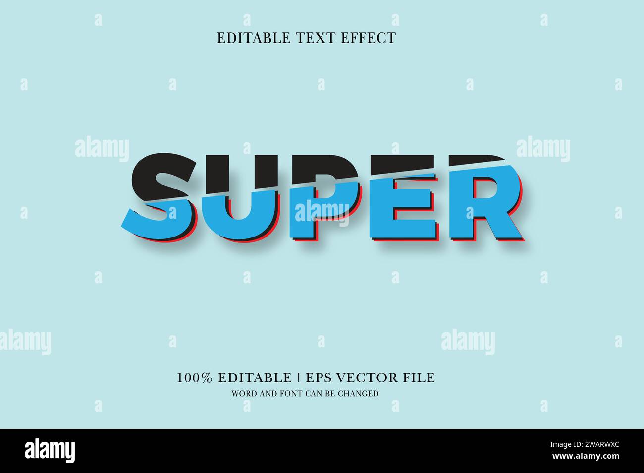 Super Editable text Effect with 3d vector design Stock Vector Image & Art - Alamy