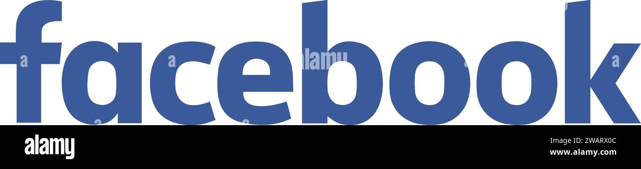 Facebook typography letter blue white icon logo art design template ...