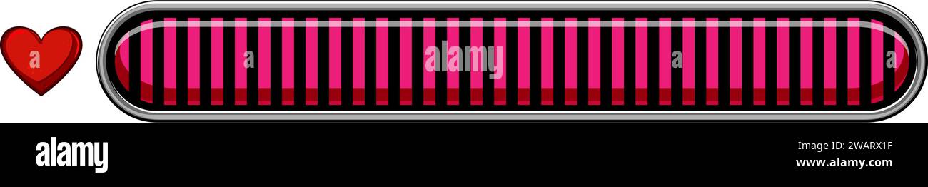 pixel health bar cartoon vector illustration Stock Vector Image & Art ...