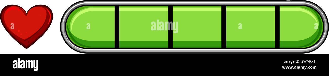 energy health bar cartoon vector illustration Stock Vector Image & Art ...