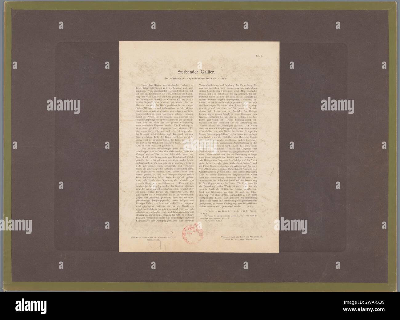 Dying Gaul in the Capitoline Museums in Rome, 1895 photograph ...