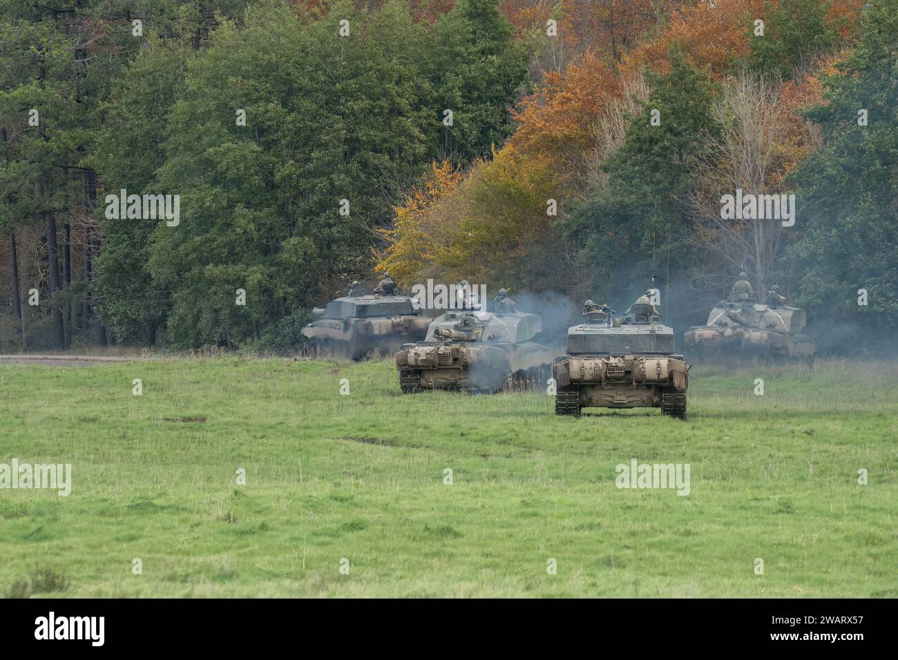 a squadron of British army FV4034 Challenger 2 ii main battle tanks ...