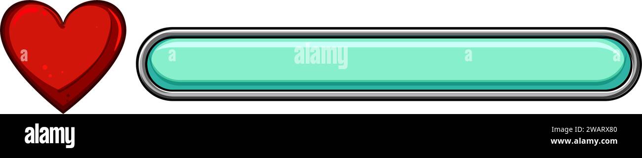 8bit health bar cartoon vector illustration Stock Vector Image & Art ...