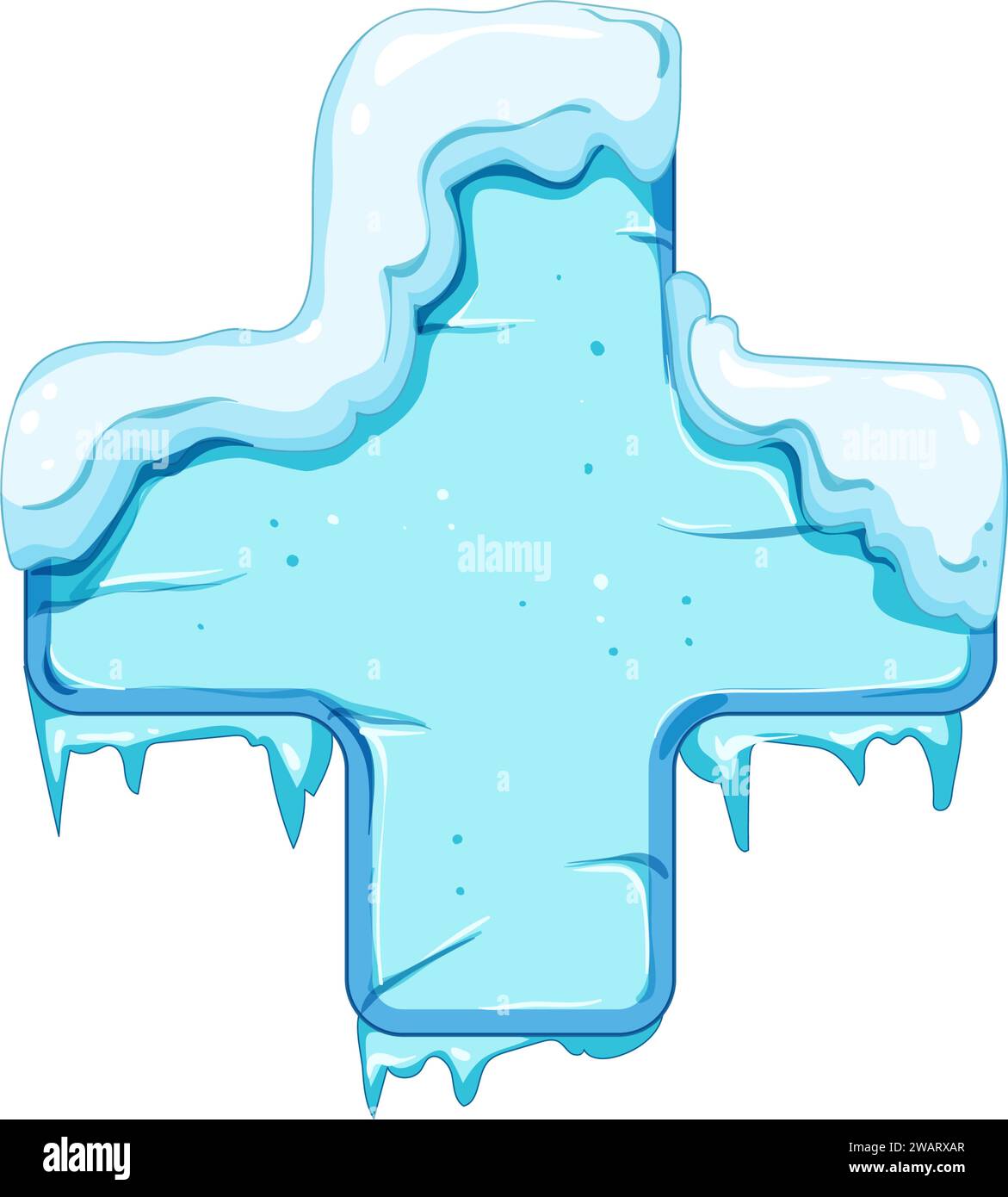 frame ice game button cartoon vector illustration Stock Vector Image ...