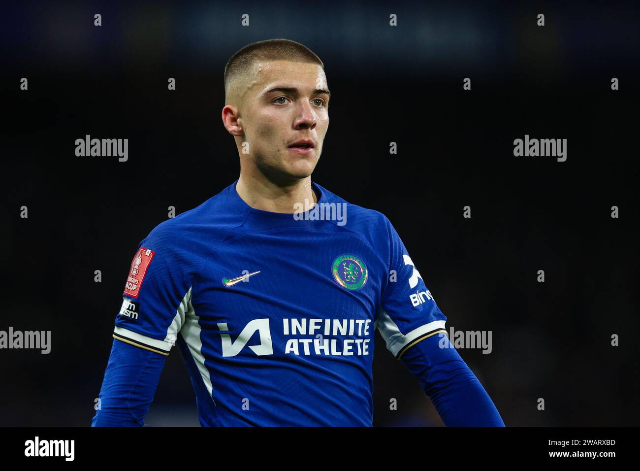 LONDON, UK - 6th Jan 2024: Alfie Gilchrist of Chelsea looks on during ...