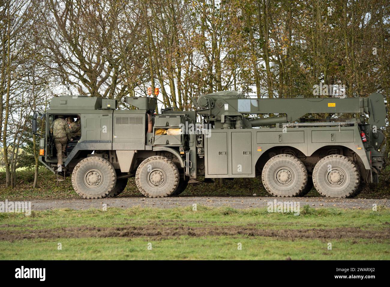 British army MAN SVR (Support Vehicle Recovery) 8x8 utility truck on a ...